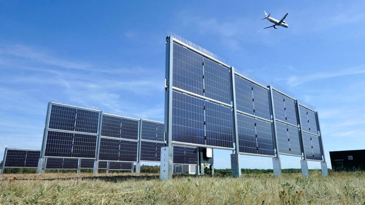 Flyplassen i Frankfurt setter opp vertikale solceller: Produserer kraft ...