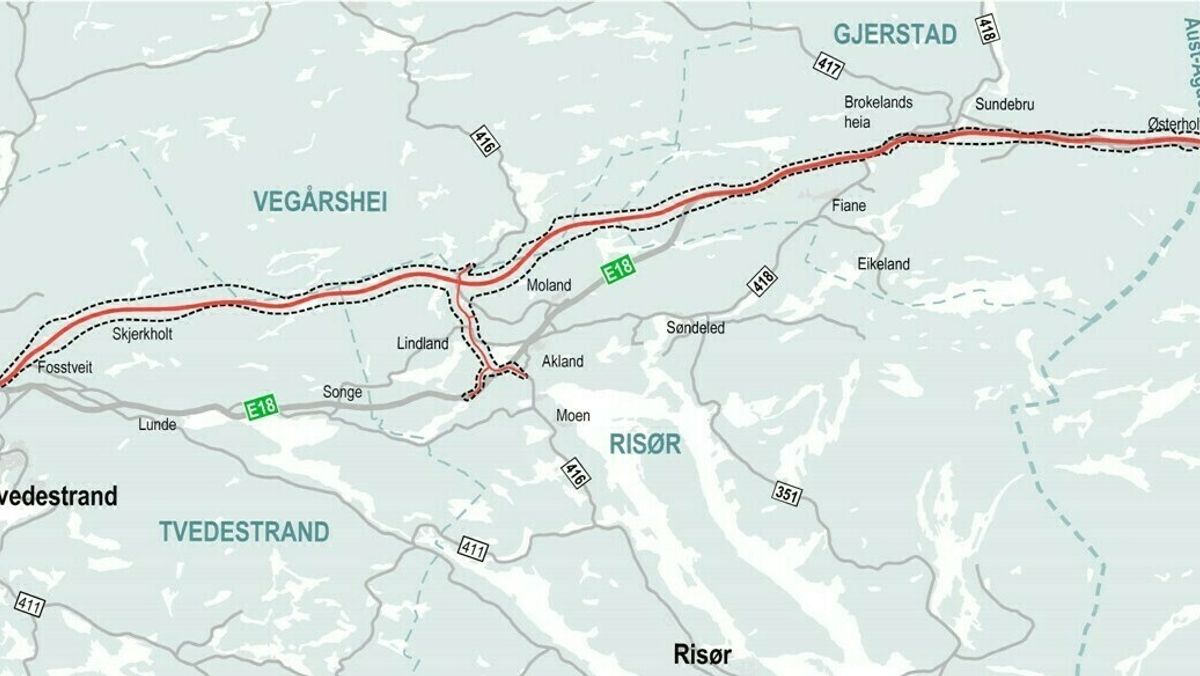 Nå kommer E18 Dørdal-Tvedestrand: Ferdig i 2028 og vil koste 11,35 milliarder | Tu.no