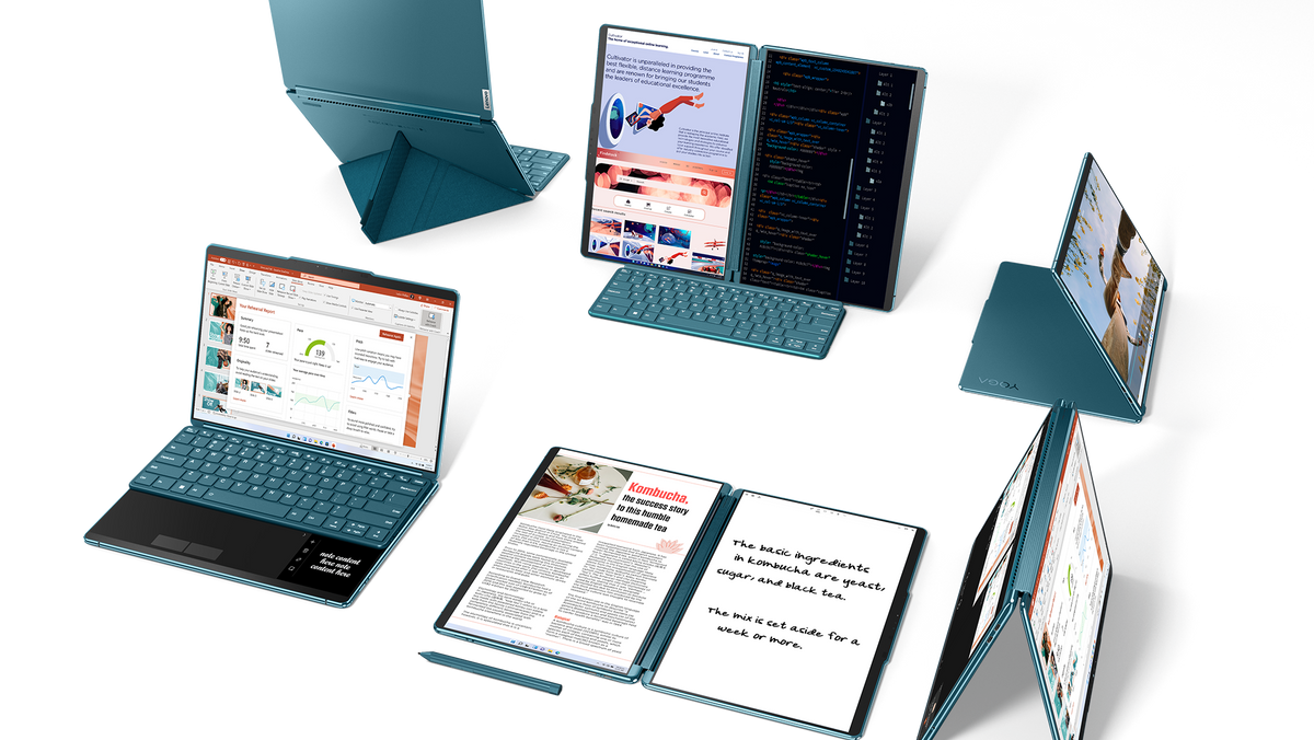 Denne bærbare PC-en kommer med to skjermer | Digi.no