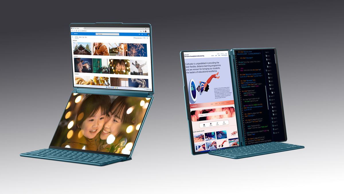 Denne bærbare PC-en kommer med to skjermer | Digi.no