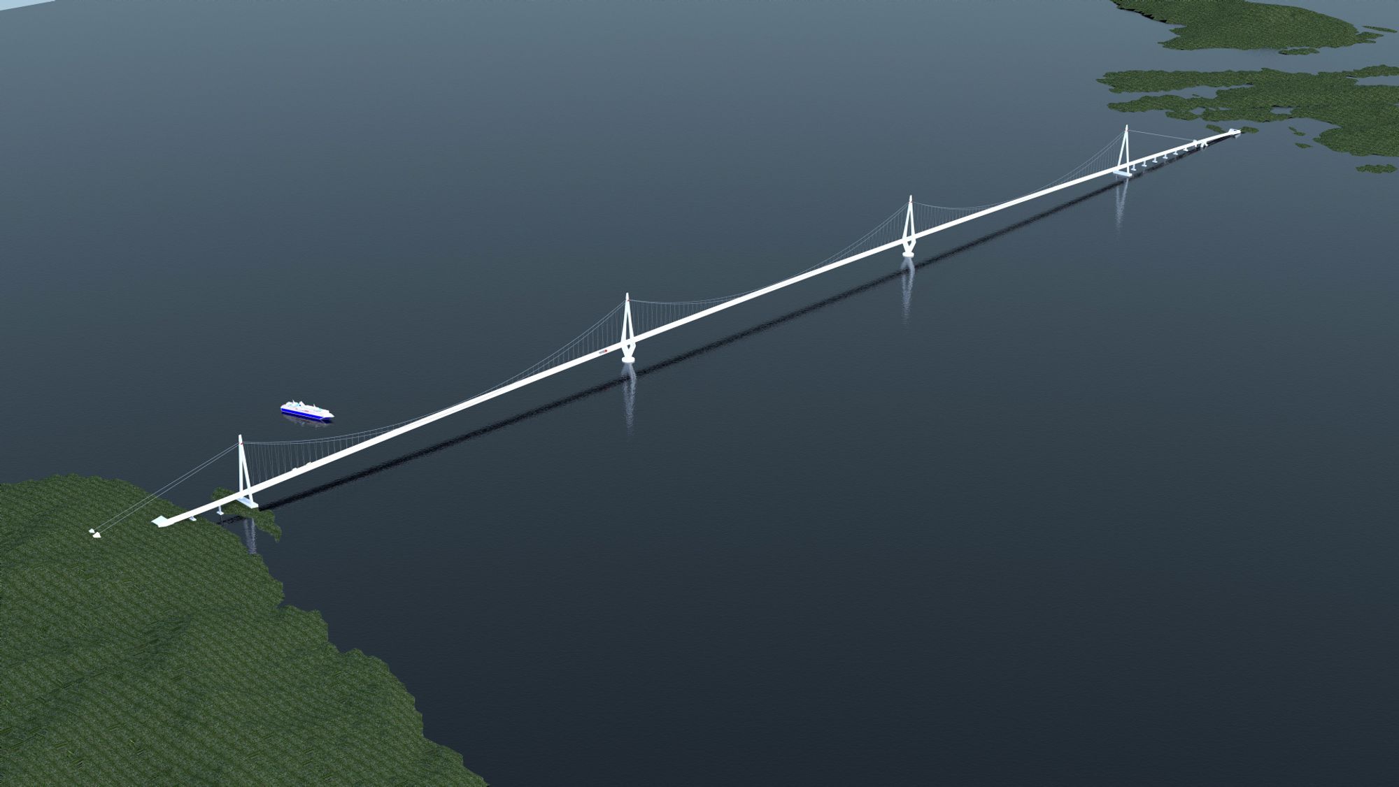 Utvikler verdens første hengebru på flytende fundamenter | Tu.no